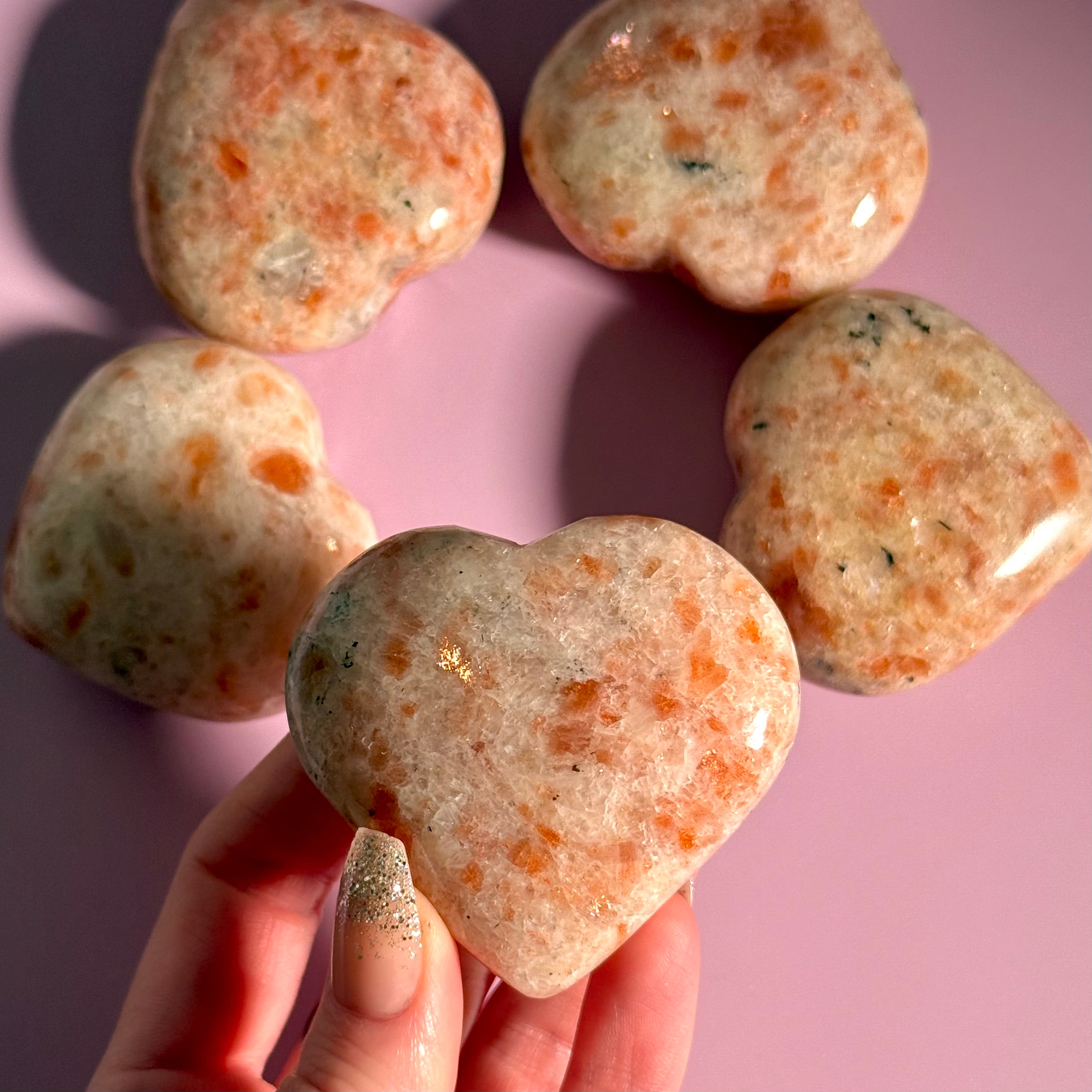 Large Sunstone Heart – Moonstone Crystal Shop
